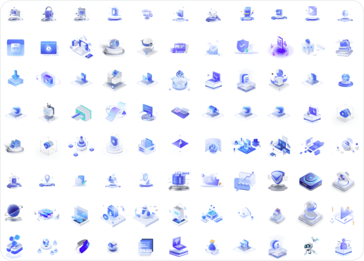 Futuristic 3D Icon Set